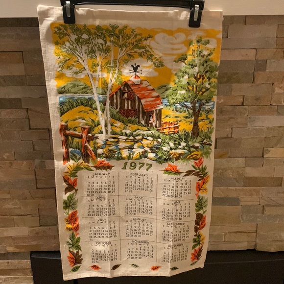Kitchen | Vintage Calendar Towel 1977 | Poshmark